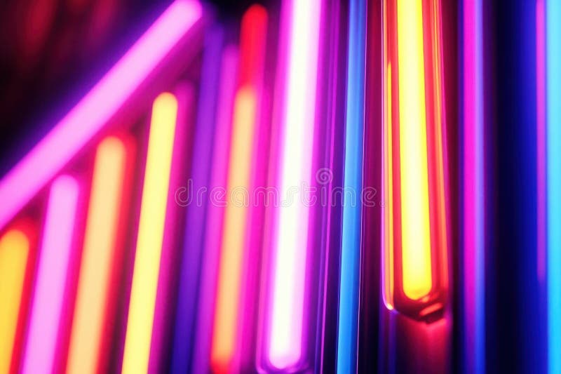 Neon Lights Glow with Vibrant Colors, Creating a Bold and Dramatic ...
