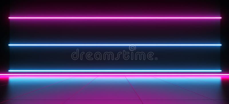 Neon Lights and Glowing Neon Strips Stock Image - Image of blue ...