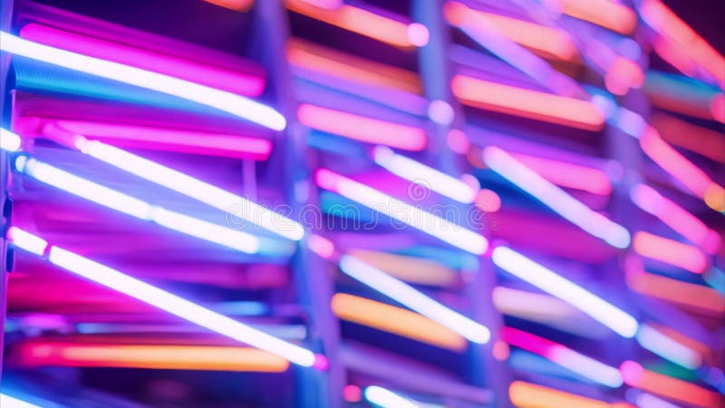 Neon Lights Installation stock footage. Video of patterns - 347216530