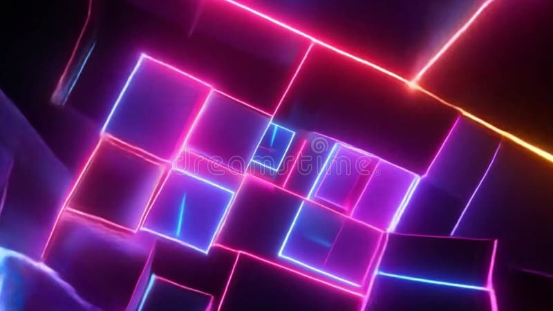 Neon Lights Radiate Brightly Against a Dark Backdrop, Creating a ...