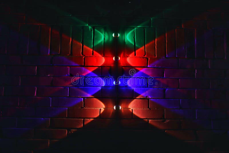 Neon Lights Rays Red Green & Blue (RGB) Reflect on the Dark Background ...