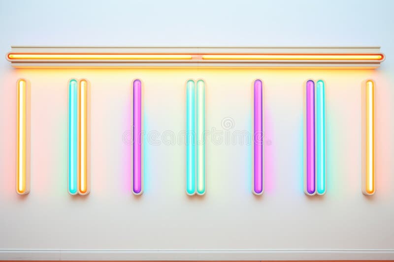 Neon Lights in a Row, Emitting Smooth Color Blend Stock Illustration ...