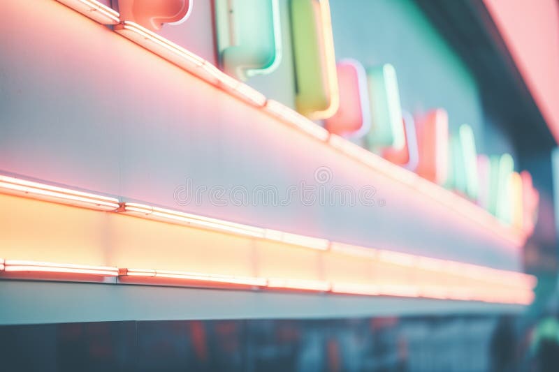 Neon Lights in a Row, Emitting Smooth Color Blend Stock Illustration ...