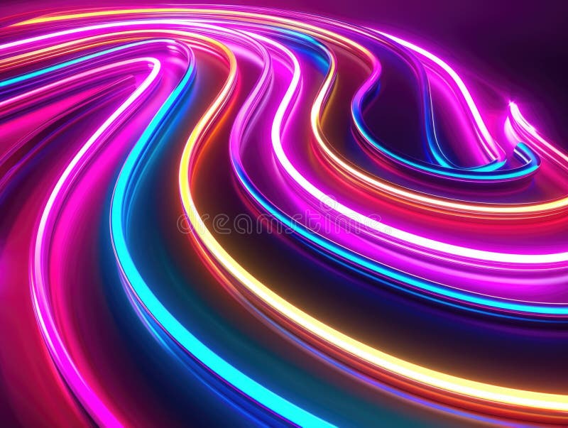 Neon Lights Swirl stock image. Image of night, colorful - 382959519
