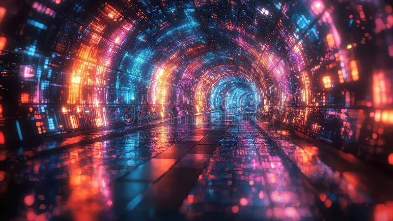 Digital Glow: a Room Ablaze with Colorful Wires and Bulbs, Showcasing ...