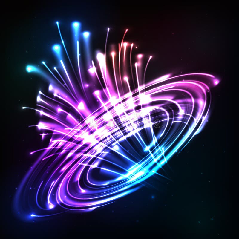 Neon Lights Vector Cosmic Explode Stock Vector - Illustration of ...