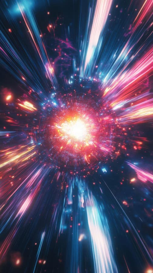 Neon Lightspeed Hyperjump, Abstract Space Exploration Stock ...