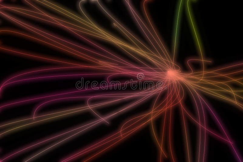 Neon Line Lights Background on a Black Stock Image - Image of flare ...