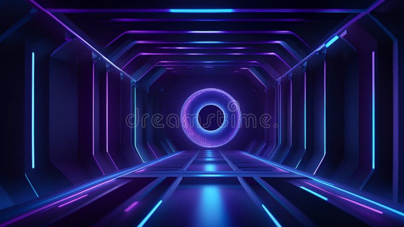 Neon Line Perspective, Abstract Geometric Neon Background, Rainbow Rays ...