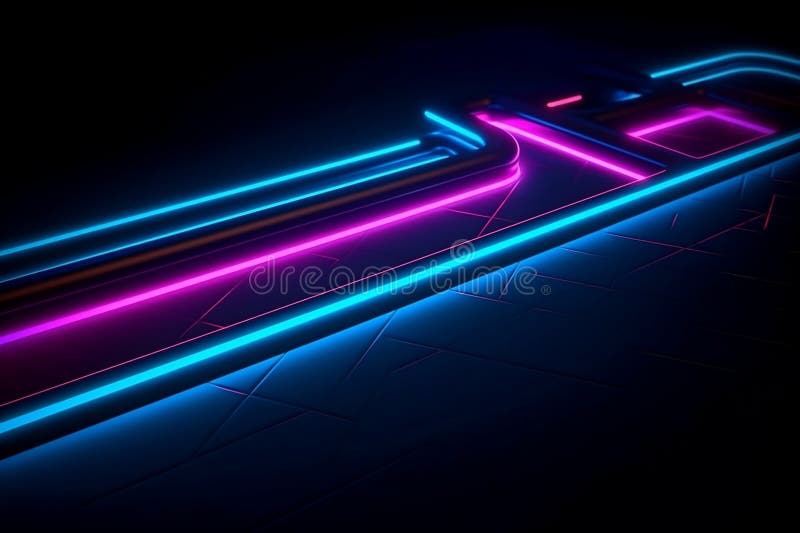 Neon Lines. Abstract Background, Blank for Designers. Generative AI ...
