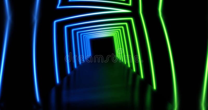 Neon Lines Abstract Tunnel or Glowing Path a Matrix of Light - 4K Loop ...