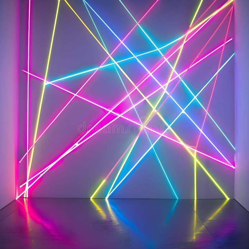 Neon lines - Ai Generated stock illustration. Illustration of glow ...
