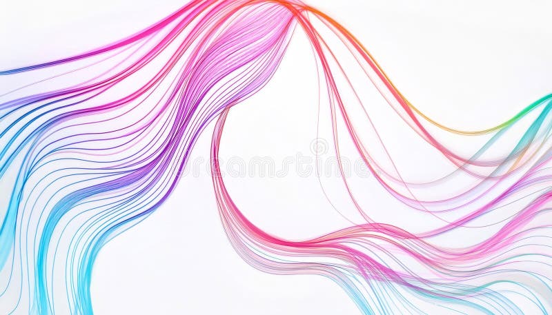 Neon Lines Curving and Weaving, Generating Dynamic Abstract Pattern ...