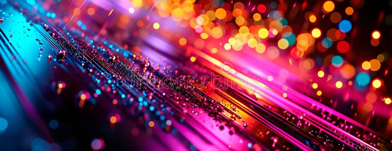 Neon Lines Falling Like Raindrops Create a Dynamic and Visually ...