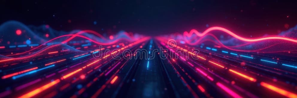 Neon Lines Forming Dynamic HUD Elements on Black Screen, Overlay, Sharp ...