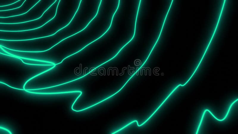 Neon Lines with Ripples. Design. Thin Threads in Row with Moving ...