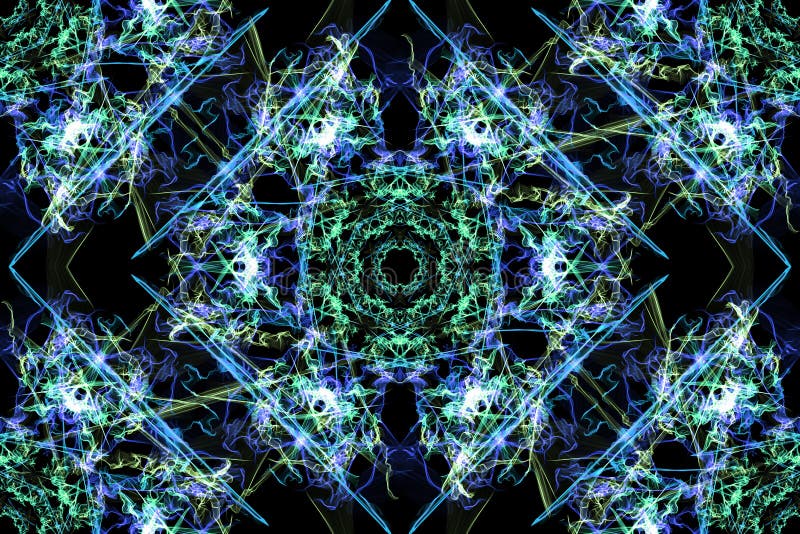 Neon Lines. Seamless Pattern on Black Background Stock Illustration ...