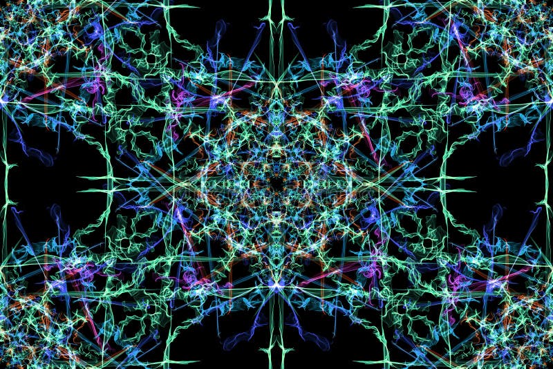 Neon Lines. Seamless Pattern on Black Background Stock Illustration ...