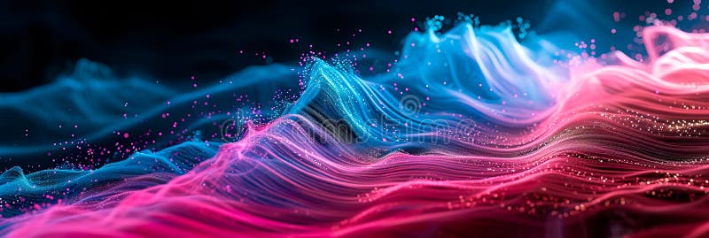 Neon Lines in a Wave-like Formation, Creating a Sense of Fluidity and ...