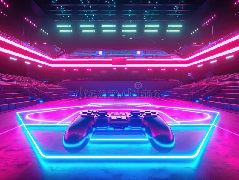 Neon Lit Arena Video Game Controller Stock Photos - Free & Royalty-Free ...