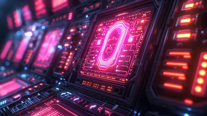A Neon-lit Control Panel, a Portal To a High-tech Realm of ...