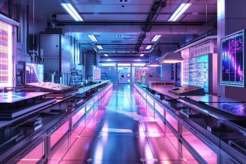 Neon-lit Countertops in a Modern Kitchen or Bar Setting Stock Photo ...