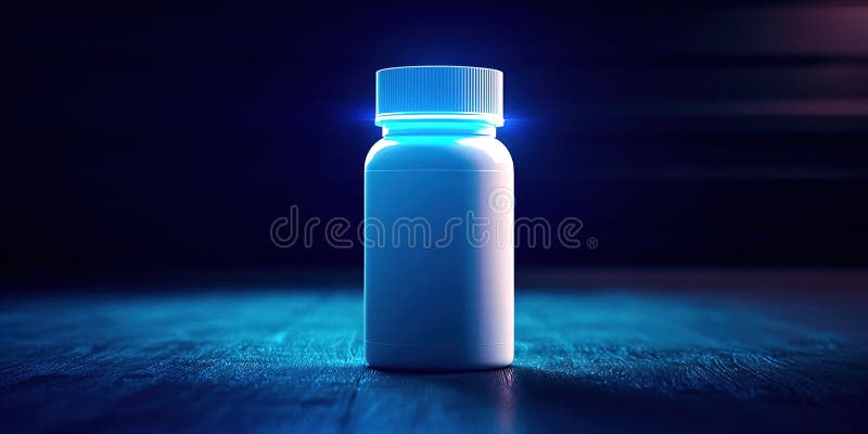 Neon-lit pill bottle stock image. Image of capsule, painkiller - 334902529