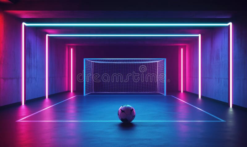 Neon Lit Soccer Field Goal Ball Stock Photos - Free & Royalty-Free ...