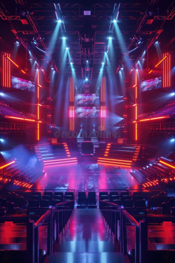 Neon Lit Stage Large Screen Middle Stock Photos - Free & Royalty-Free ...