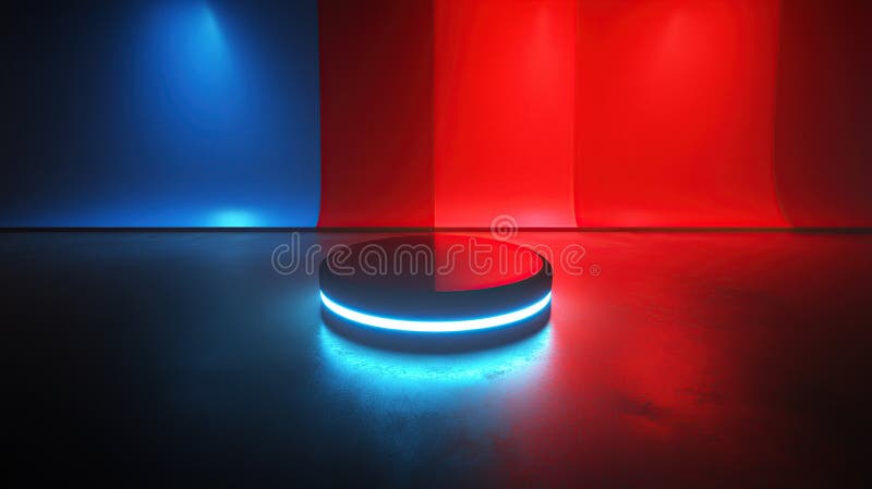 Red Neon Lit Stage Platform Product Display Background Stock Photos ...