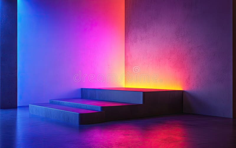 Abstract Stage with Colorful Lighting Stock Illustration - Illustration ...