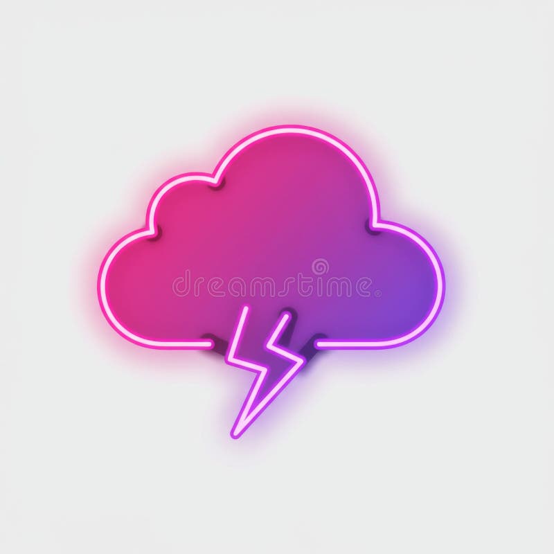 White Cloud Icon Neon Glow Gradient Background Stock Photos - Free ...