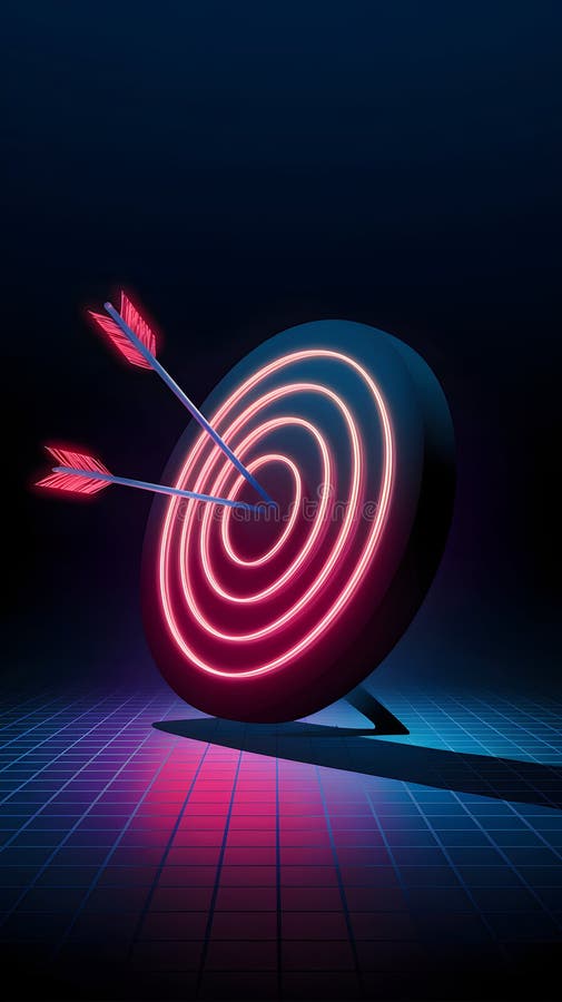 Glowing Target with Arrows, Symbolizing Precision, Achievement, and ...