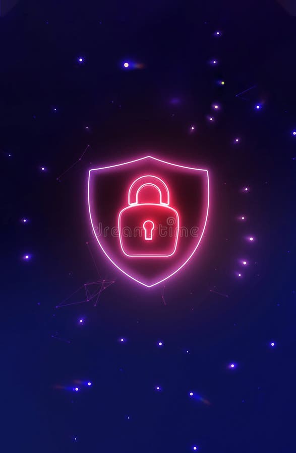 Neon Locked Padlock for Data Protection, Cybersecurity Technology Stock ... Neon Locked Padlock for Data Protection, Cybersecurity Technology Stock ...