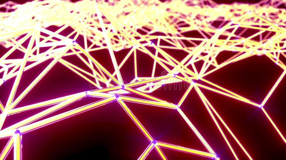 Neon Low Poly Line Glass Tube 3d Stock Illustration - Illustration of ...