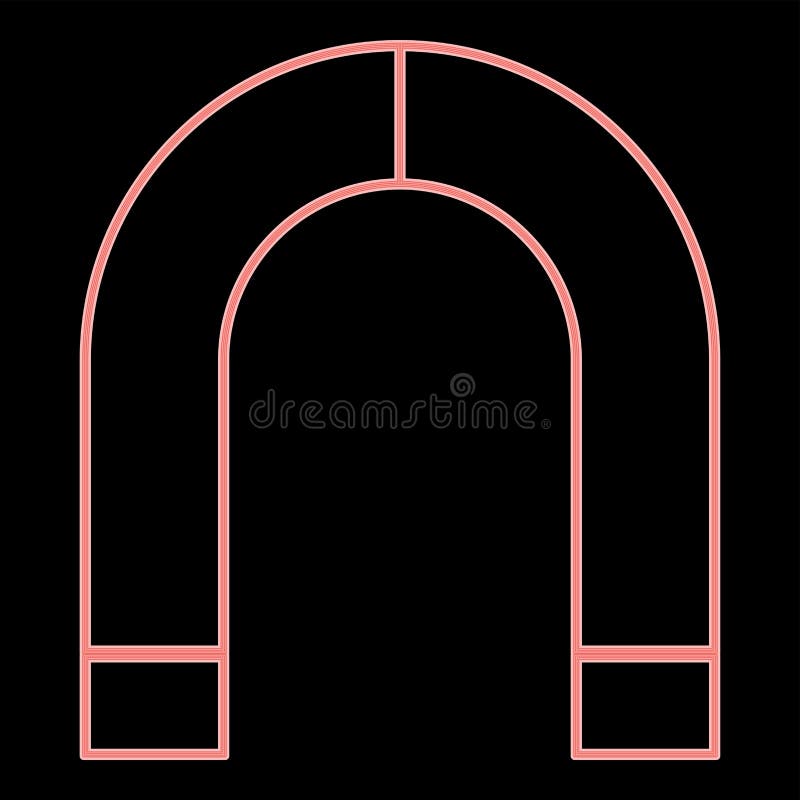 Neon Magnet the Red Color Vector Illustration Flat Style Image Stock ...
