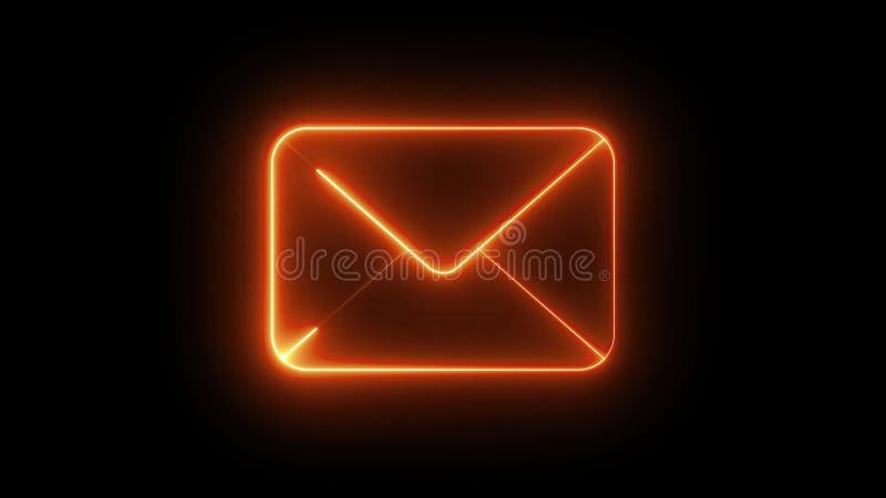 Neon mail icon stock illustration. Illustration of black - 368179132