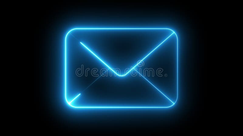 Neon mail icon stock footage. Video of concept, send - 368182372