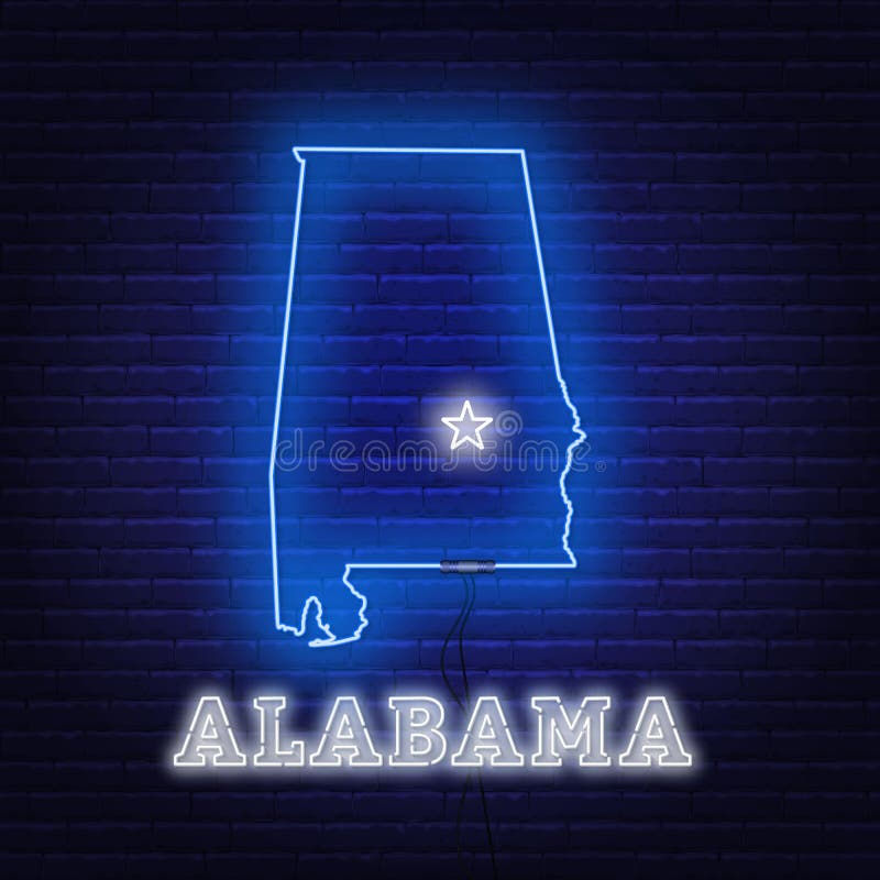 Alabama on a Brick Wall with USA Map Stock Vector - Illustration of ...