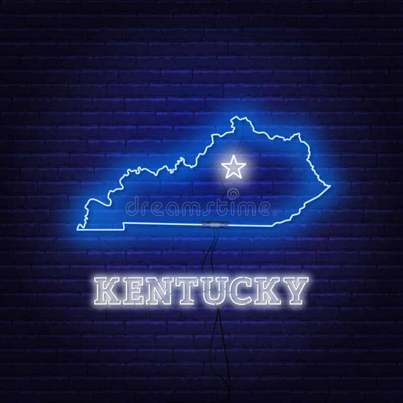 USA State Of Kentucky On A Brick Wall Stock Vector - Illustration of ...