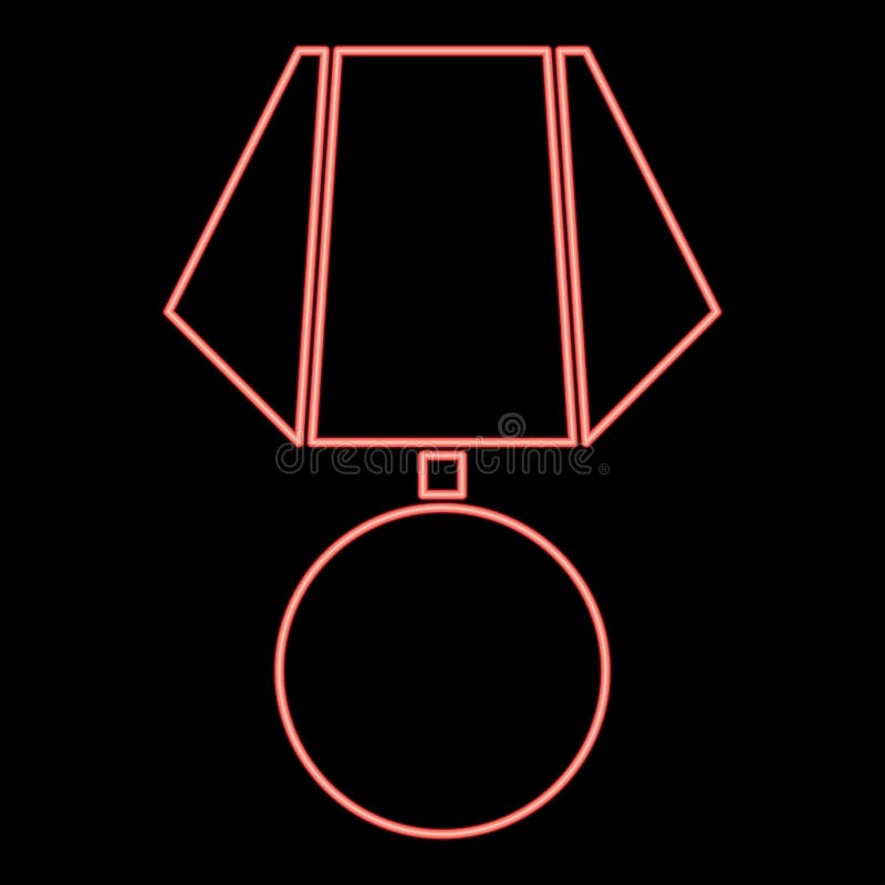 Neon Medal Red Color Vector Illustration Flat Style Image Stock Vector ...