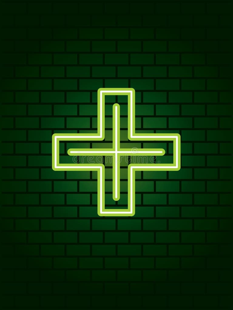 Neon Medical Cross Sign Stock Illustrations – 2,072 Neon Medical Cross ...