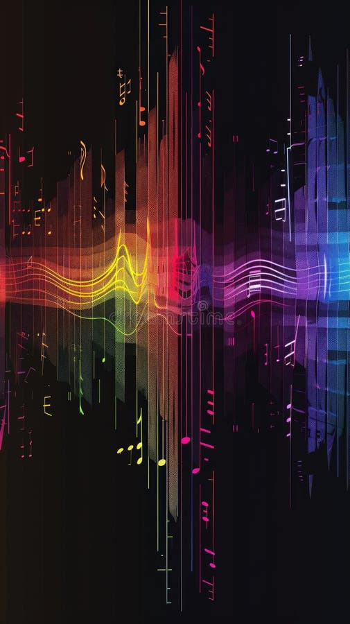 Neon Melody: ADHD Music Visualization Stock Image - Image of music ...