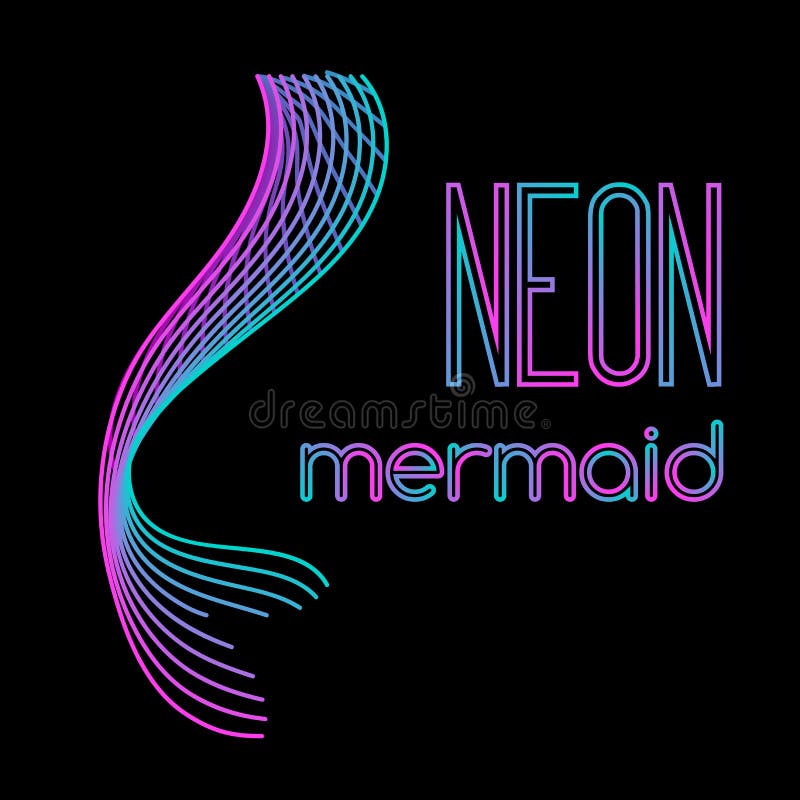 Neon mermaid tail stock vector. Illustration of mermaid - 110846896