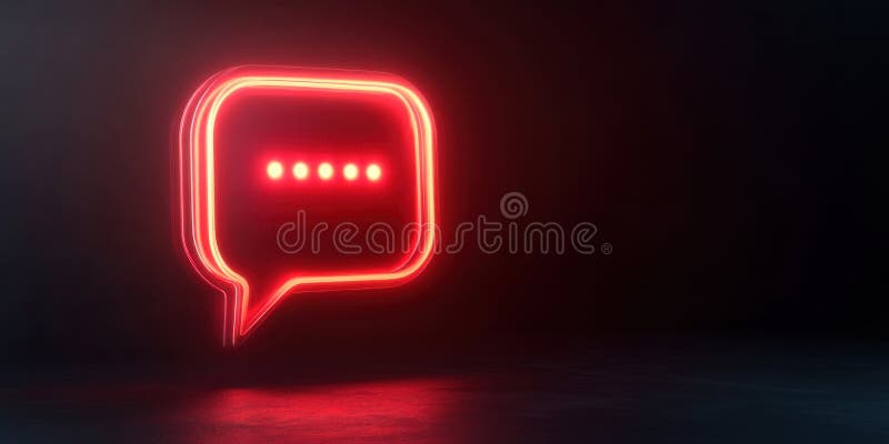 Neon Message Notification Glowing Dark Space Modern Design Digital ...
