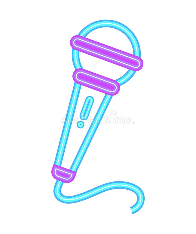 Neon Microphone. Glowing Desktop Icon, Neon Podcast Sticker, Neon ... Neon Microphone. Glowing Desktop Icon, Neon Podcast Sticker, Neon ...