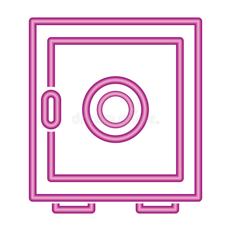 Neon Money Safe Vault Icon stock vector. Illustration of banking ...