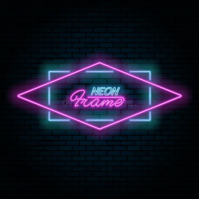 Neon multi-colored frame stock vector. Illustration of luminous - 120164970