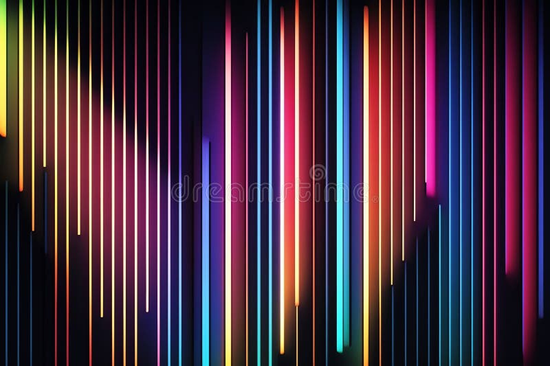 Neon Multicolored Led Lines on a Dark Background. Neon Futuristic ...