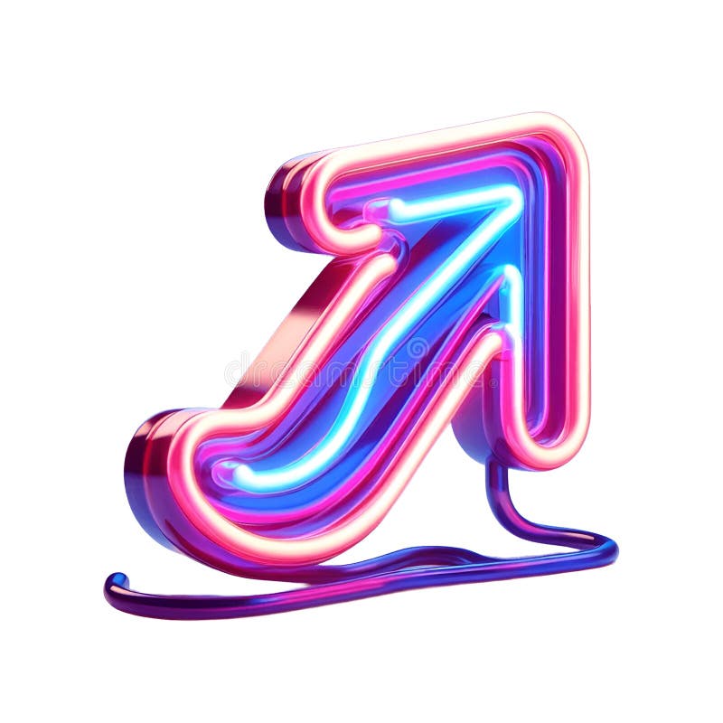 Neon Multicoloured Modern Arrow Pointer Cursor Direction 3d Liquid Font ...